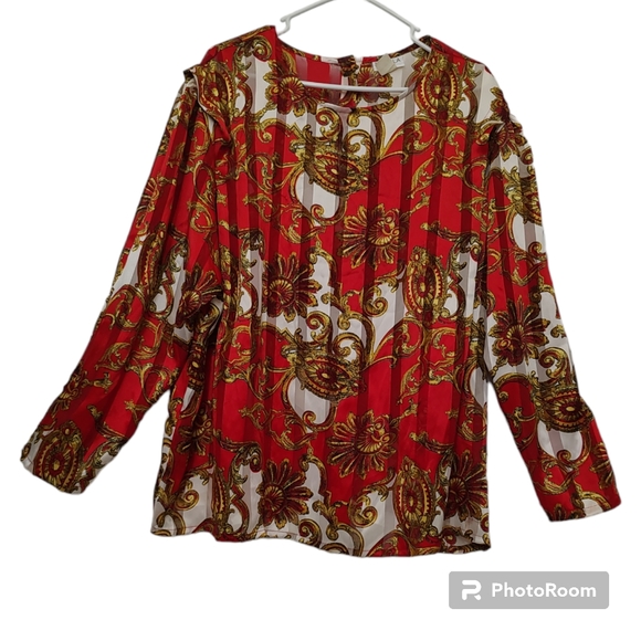 NICOLA | Tops | Vintage Nicola Woman Baroque Royalty Sheer Blouse Top ...